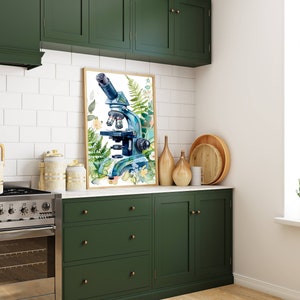 Microscope Art Science Printable Microbiology Art Gift to Coworker ...