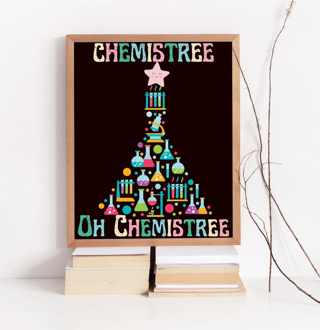 Chemistry Christmas Wall Art, Science Teacher Gift, Funny Science ...