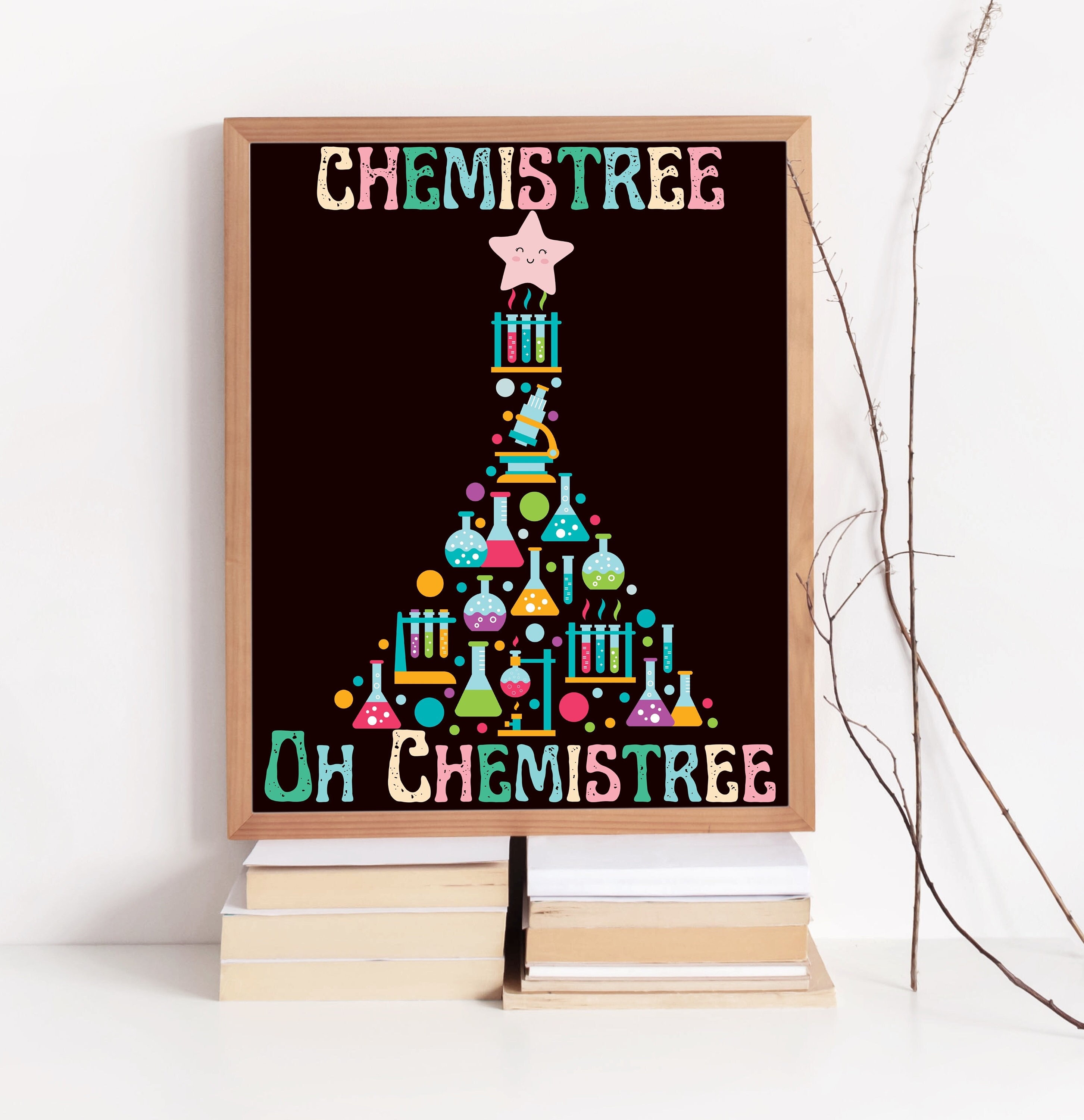 Chemistry Christmas Tree Art, Science Teacher Gift (digital Download ...