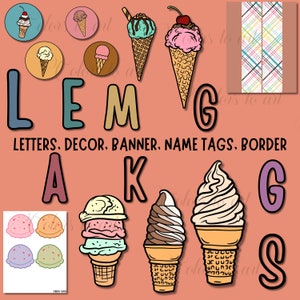 Sweet Summer Bulletin Board, Ice Cream Bulletin Board, Digital Download ...