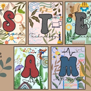STEAM & STEM Posters, Boho Classroom Decor (digital Download) - Etsy