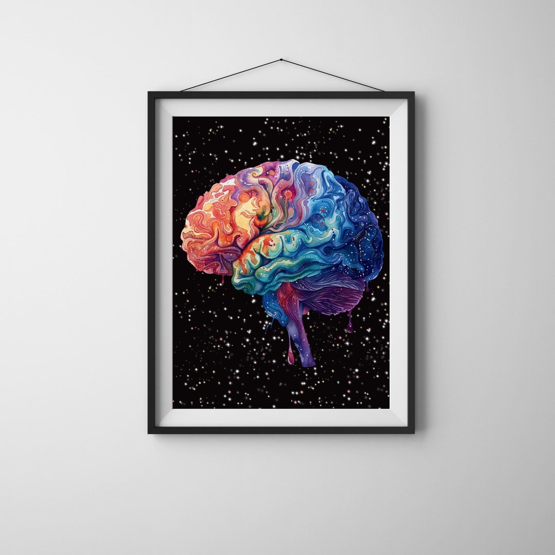 Brain Art Print Human Anatomy Print Science Poster Human Brain Anatomy ...