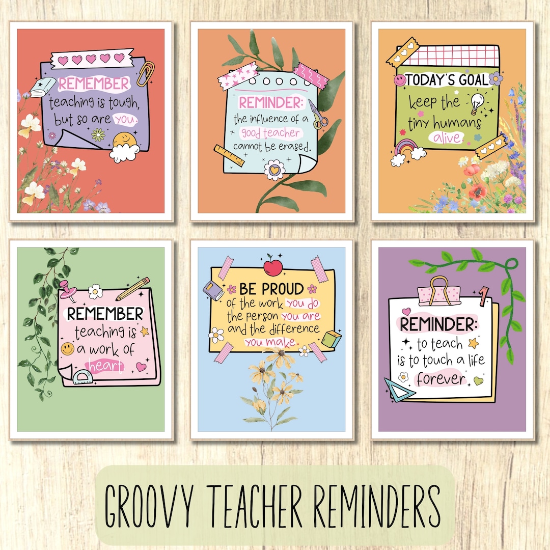 Teacher Daily Reminders Printable Set Classroom Decor Bulletin Board ...