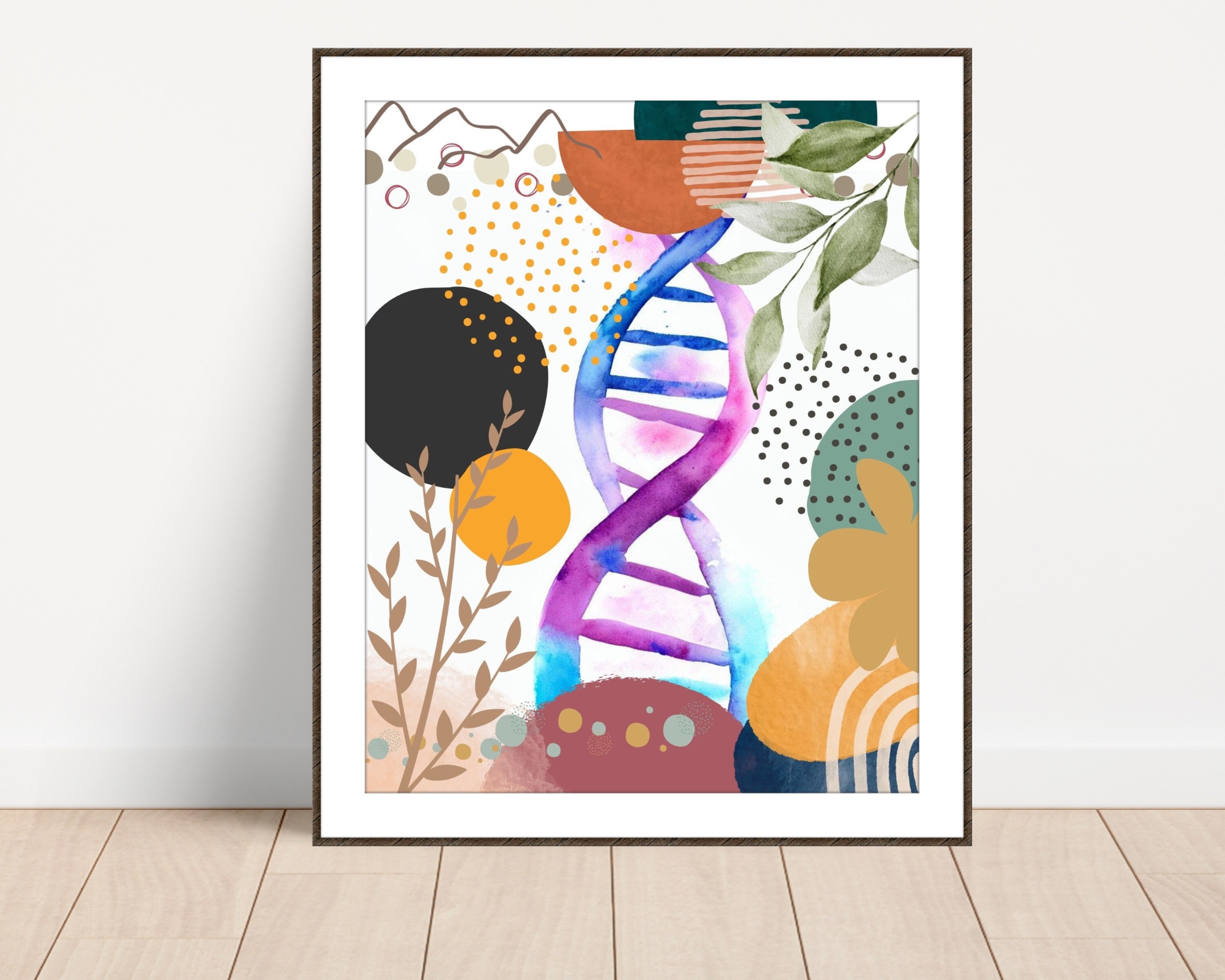 Science Print DNA Printable Watercolor Abstract Science - Etsy