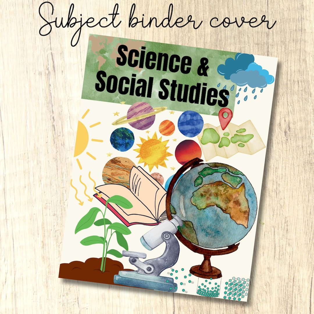 Science Subject Binder Cover Printable Back to School Social Studies ...