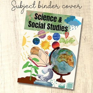 Science Subject Binder Cover Printable Back to School Social Studies ...
