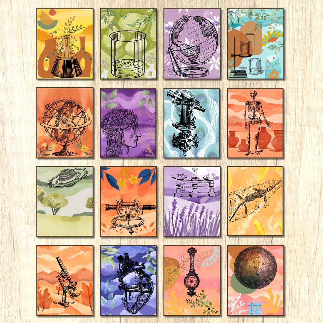 Science Biology Poster Set of 16 Classroom Decor Biology Wall Art ...