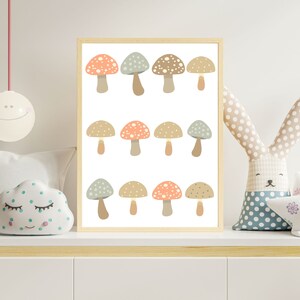 Mushroom Art Print, Nursery Printable Art, Boho Art, Boho Mushroom ...