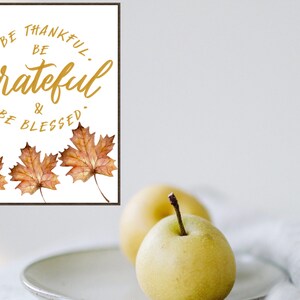 Thanksgiving Wall Decor, Always Be Thankful Watercolor Wall Art ...