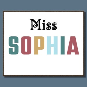 Teacher Name Sign Printable, Custom Digital Print, Teacher Custom Name ...