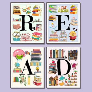 Reading Posters Classroom Decor School Library Sign Reading Classroom ...