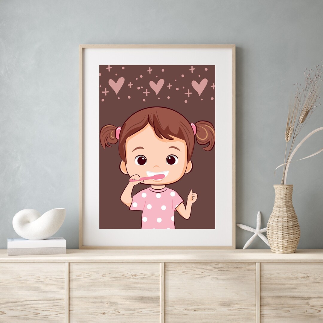 Girl Bathroom Wall Art Printable Bathroom Wall Art Girl - Etsy