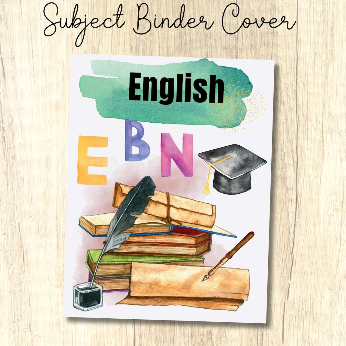 English Subject Binder Cover Printable Back to School Teacher Binder ...