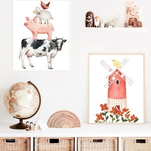 Farm Animals Wall Art Printable, Christmas Gift to Toddler, Farmhouse ...