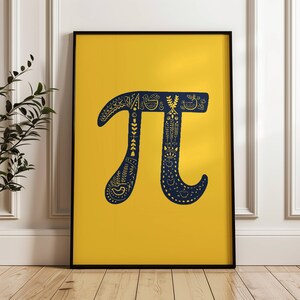 Pi Symbol Art Math Teacher Gift Math Art Mathematics Art Classroom Wall ...