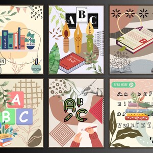 Boho Watercolor English Classroom Prints, Literature Wall Art (digital ...