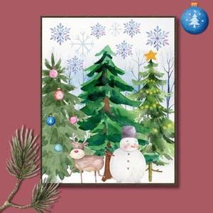 Christmas Gallery Wall Set of 6 Winter Gallery Print Christmas Prints ...