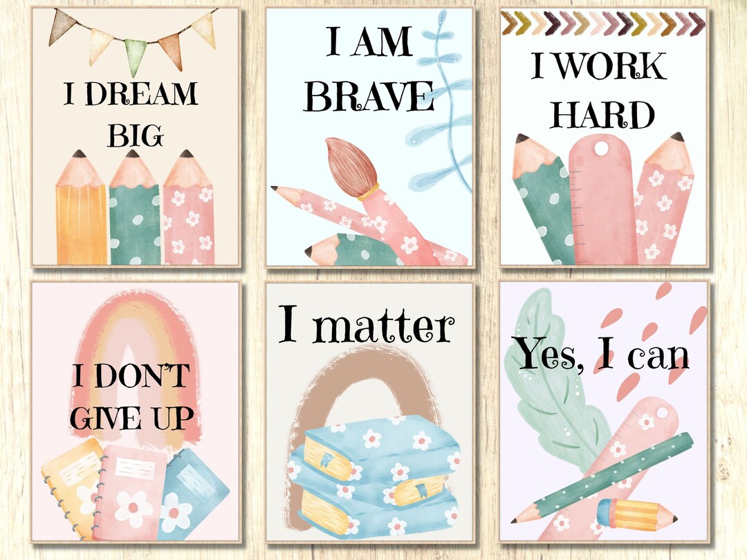 Classroom Wall Arts School Counselor Office Decor Affirmations Poster ...