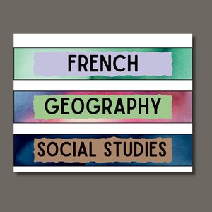 School Subjects Labels, Elementary School Binder Labels, Teacher Binder ...