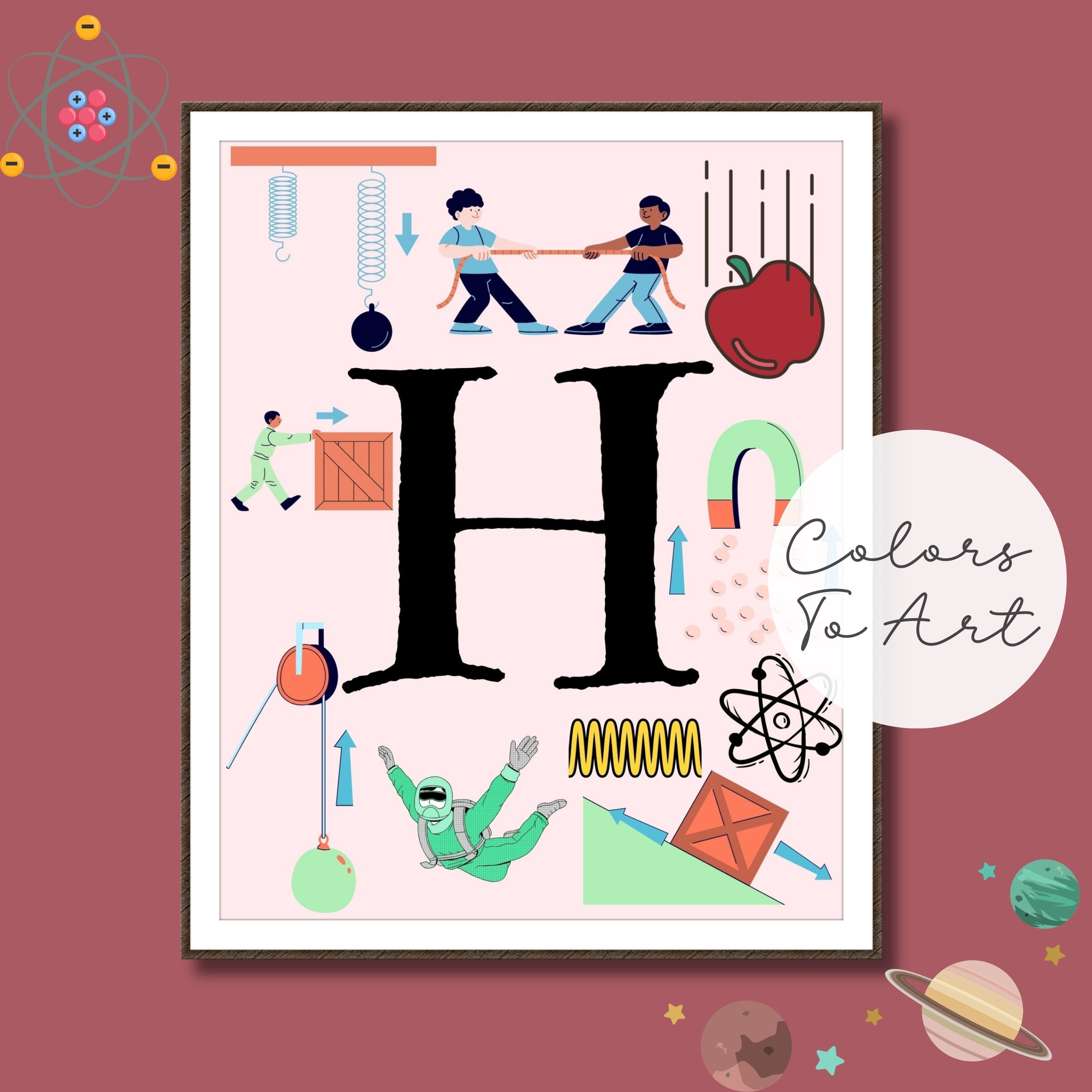 Physics Printable Science Printable Laboratory Art Middle School Decor ...