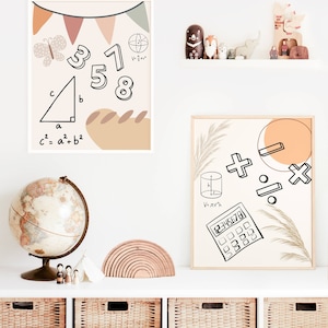 Math Class Gallery Wall Art Set Math Classroom Poster Set High School ...