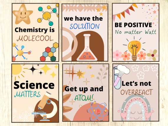 Science Puns set of 6 Printables Chemistry Jokes Funny - Etsy