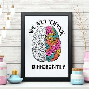 Neurodiversity Wall Art Brain Art Neurodiversity Office Decor for ...
