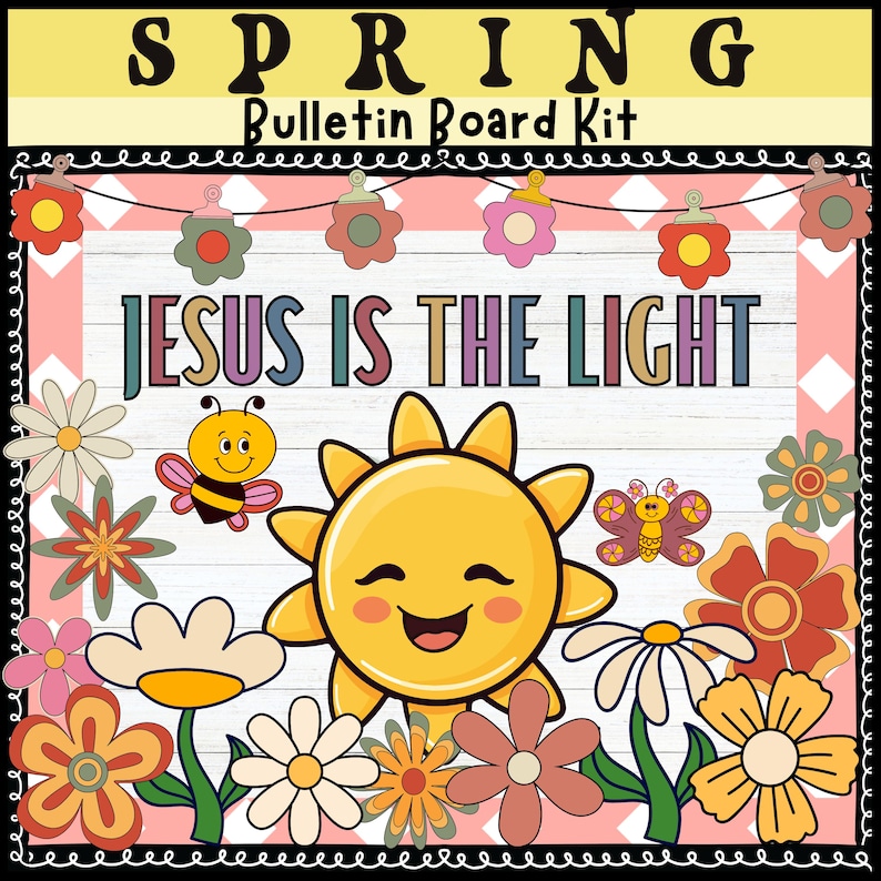 Spring Bulletin Board Board April May Summer Bulletin Board Kit Jesus ...