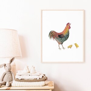 Chicken Print Cottage-core Decor Farmhouse Print Printable Farm Nursery ...
