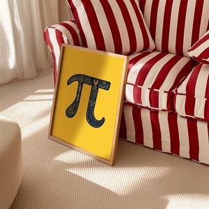 Pi Symbol Art Math Teacher Gift Math Art Mathematics Art Classroom Wall ...
