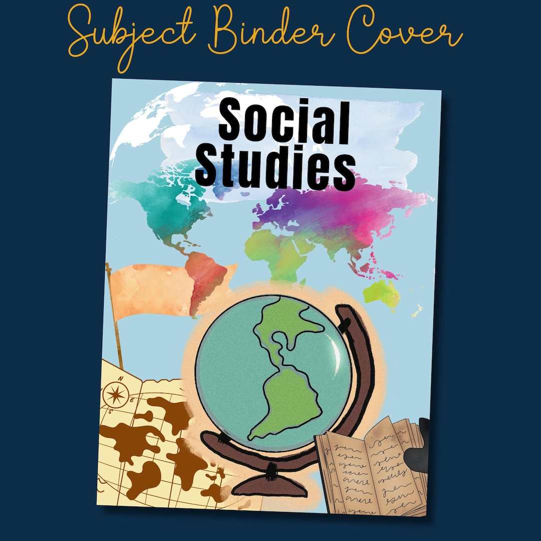 Social Studies Subject Binder Cover Printable Back to School Teacher ...