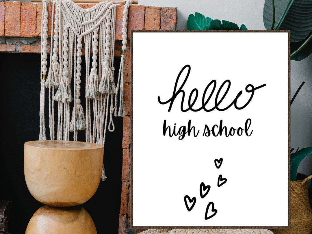 Hello High School Printable Sign | Back to School Photo Prop (digital ...