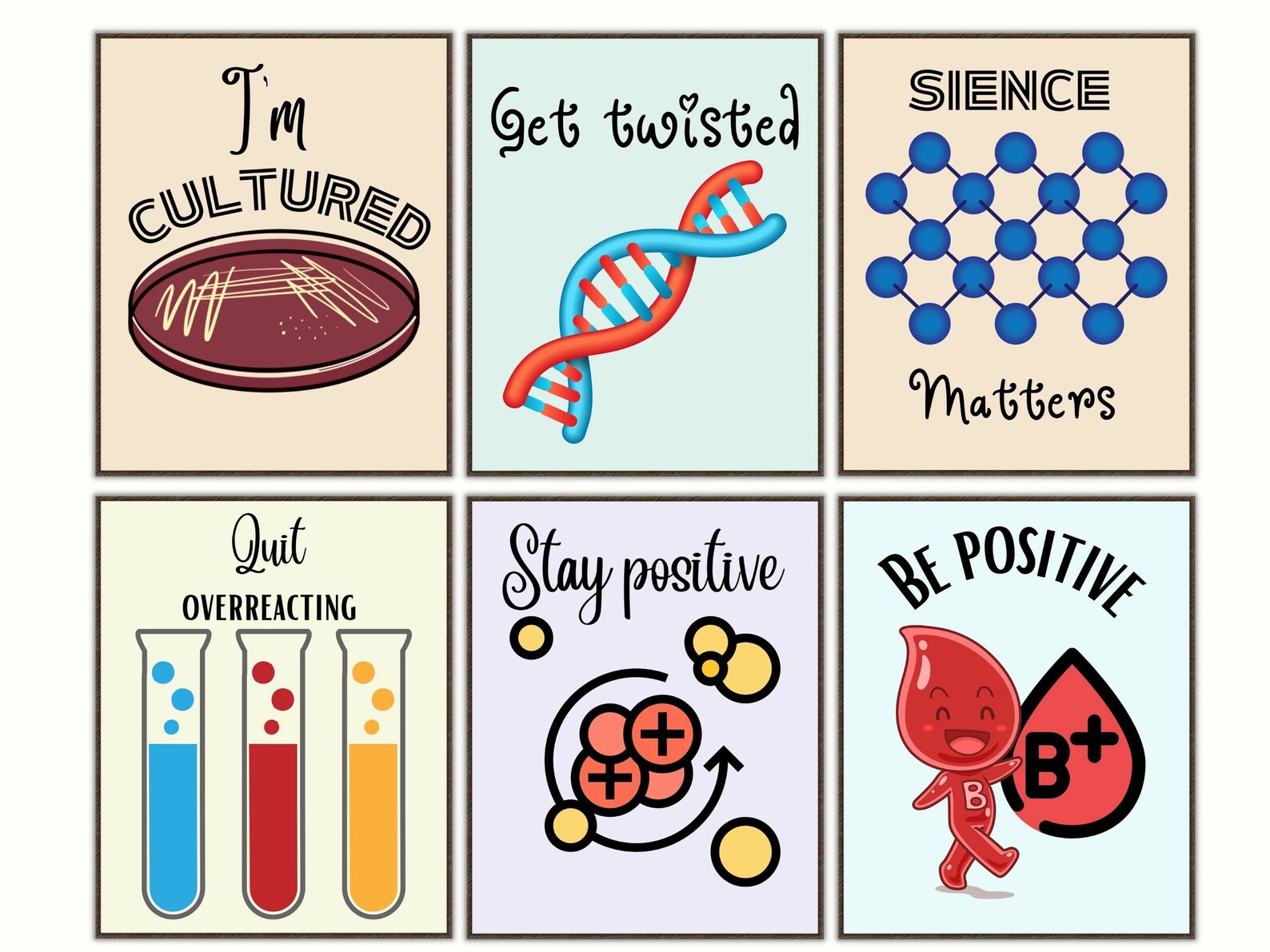 Science Wall Prints Punny Science Poster Classroom Decor - Etsy