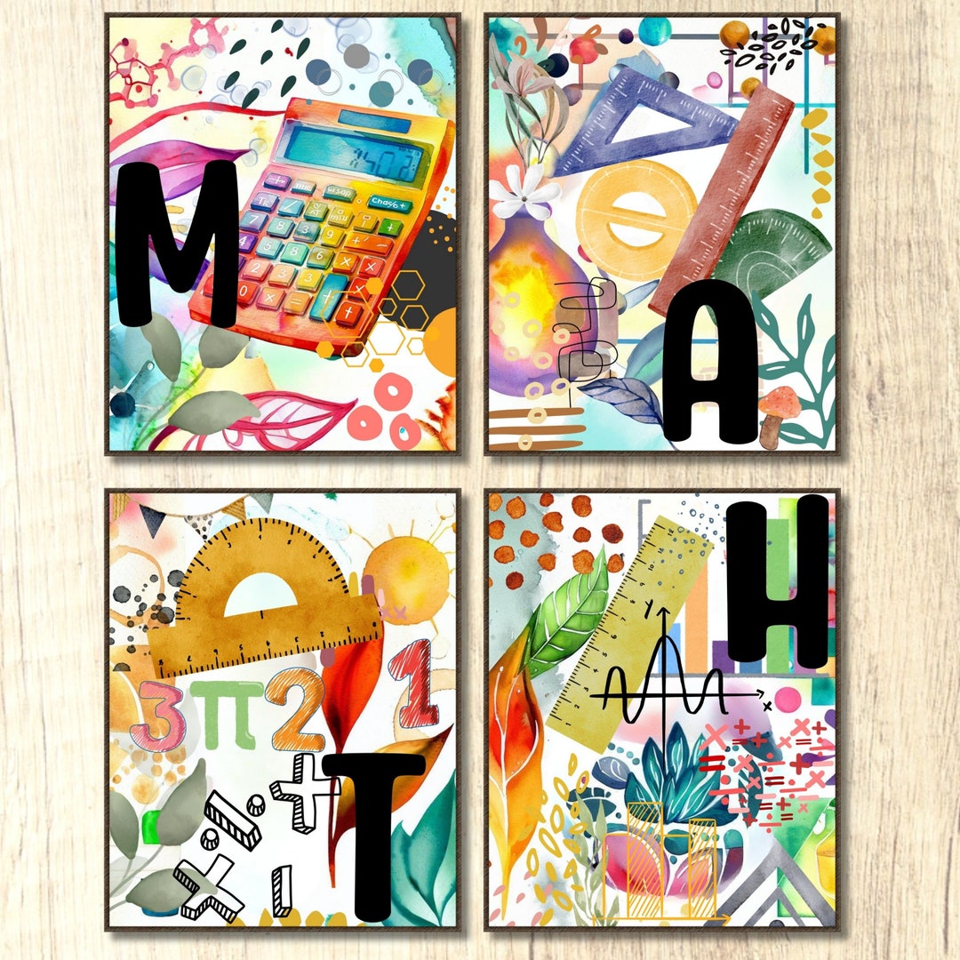 Math Class Gallery Wall Set High School Math Middle School Math ...