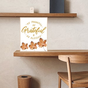 Thanksgiving Wall Decor, Always Be Thankful Watercolor Wall Art ...