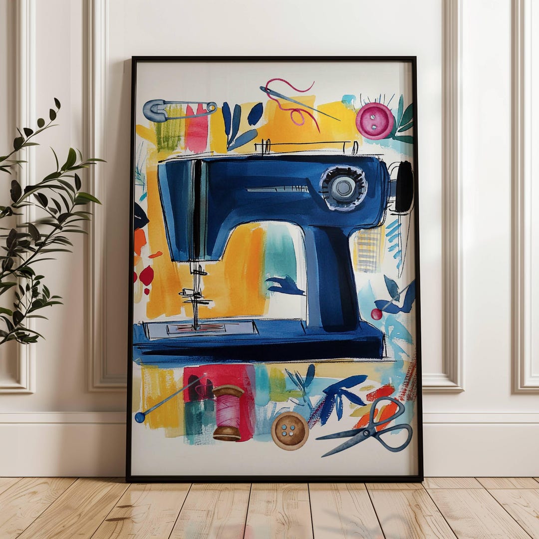 Sewing Machine Art Print Gift Sewing Room Art Print Seamstress Decor ...