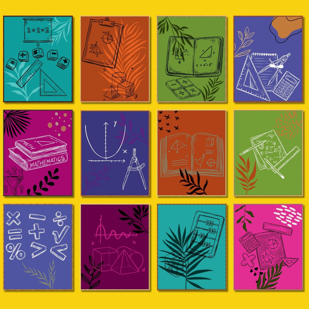 Math Class Gallery Wall Set of 12 High School Middle School Math Art ...