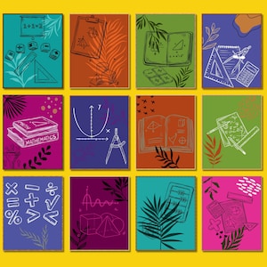 Math Class Gallery Wall Set of 12 High School Middle School Math Art ...