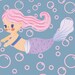 Mermaid Art Print Nautical Ocean Theme Mermaid Watercolor Painting Girl ...