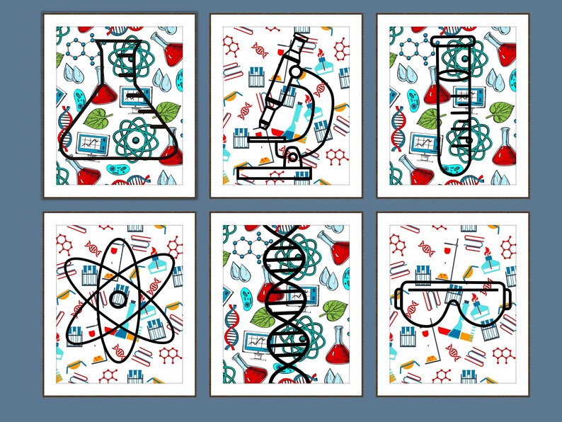 Science Wall Prints Classroom Wall Art Nursery Decor Set of - Etsy