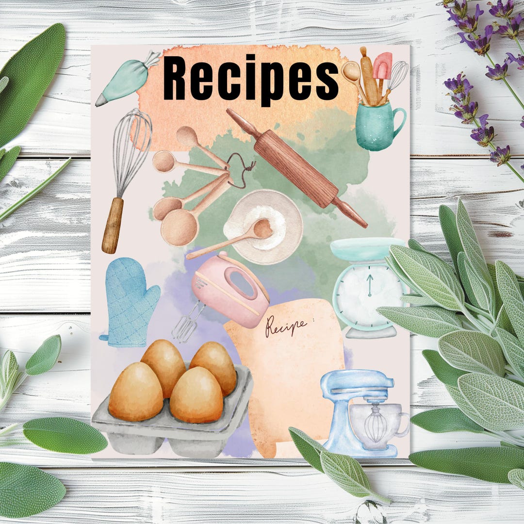 Recipes Subject Binder Cover Printable Back to School Teacher Binder ...