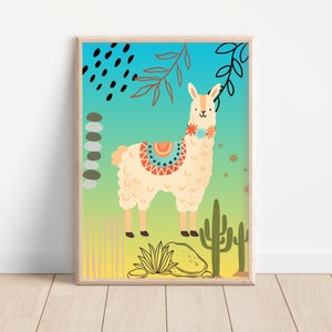Set of 6 Alpacas, Alpaca Print, Nursery Wall Art, Digital Download ...
