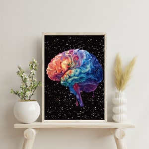 Brain Art Print Human Anatomy Print Science Poster Human Brain Anatomy ...