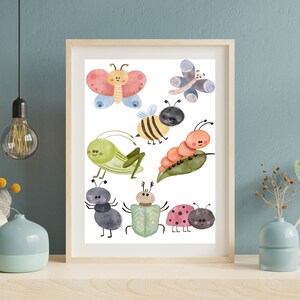 Botanical Wall Art, Wall Decor Living, Insect Illustration, Bugs Wall ...