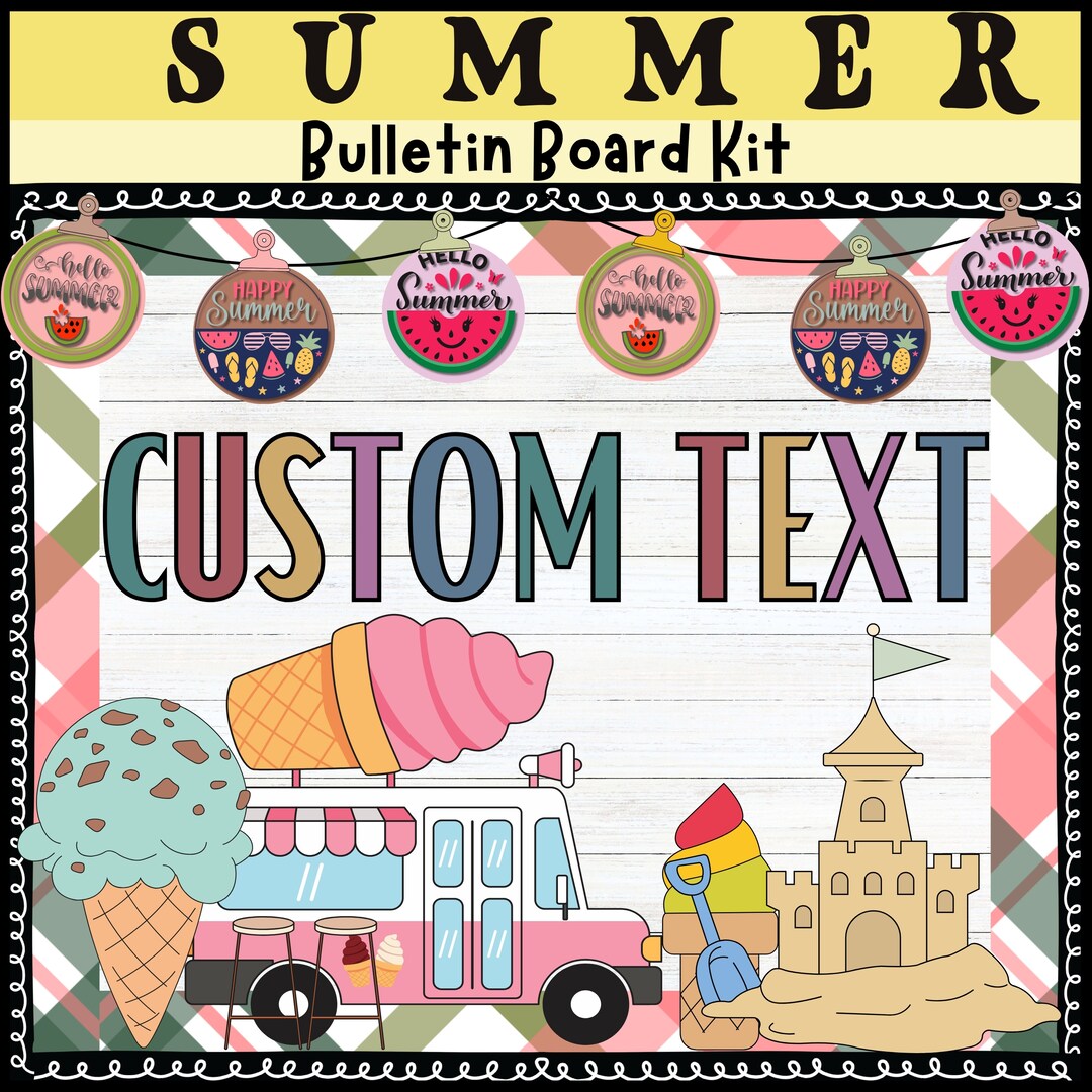 Summer Bulletin Board Personalized Bulletin Board Custom Letters Ice ...