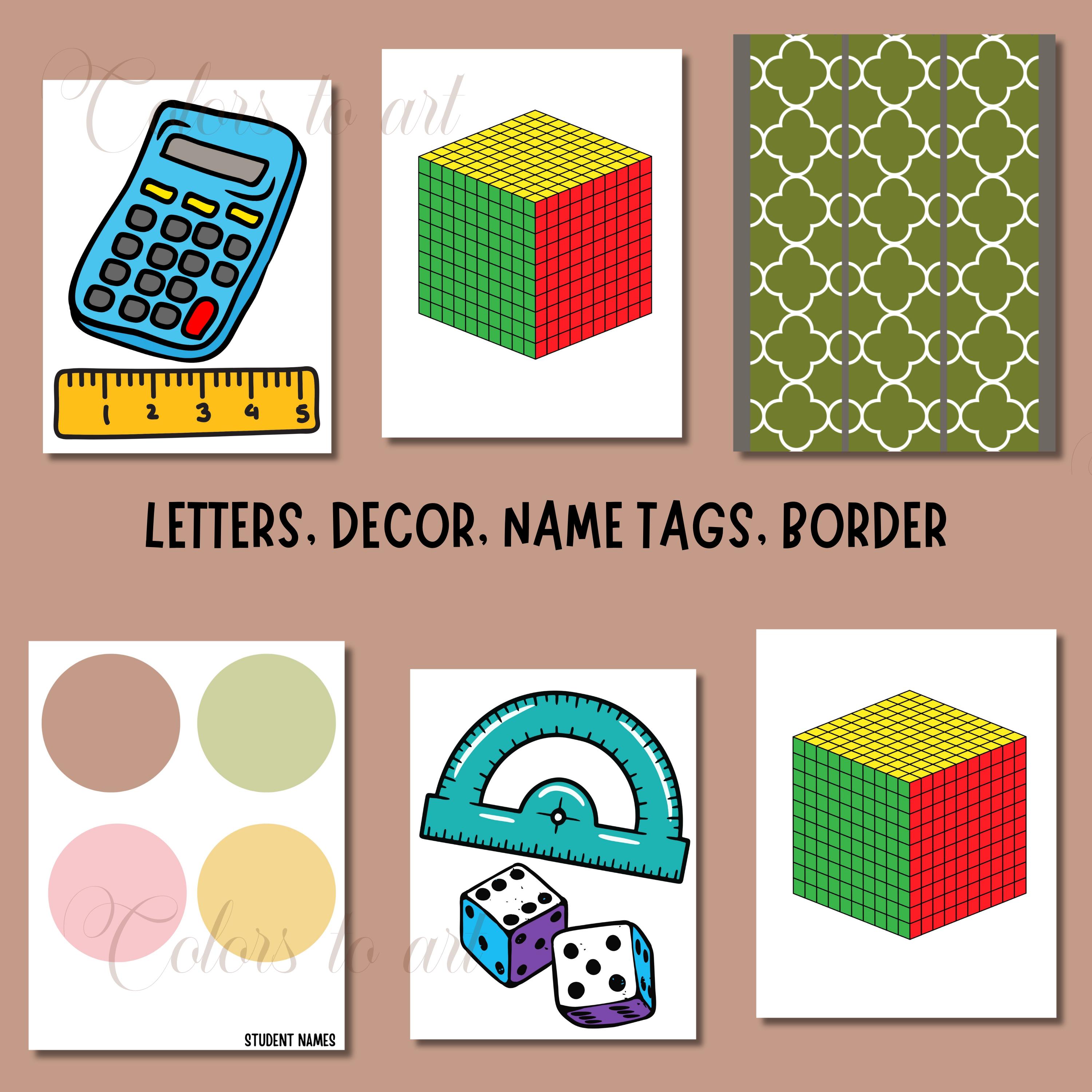 Math Bulletin Board Modern Classroom Decorations Math Tools Math ...