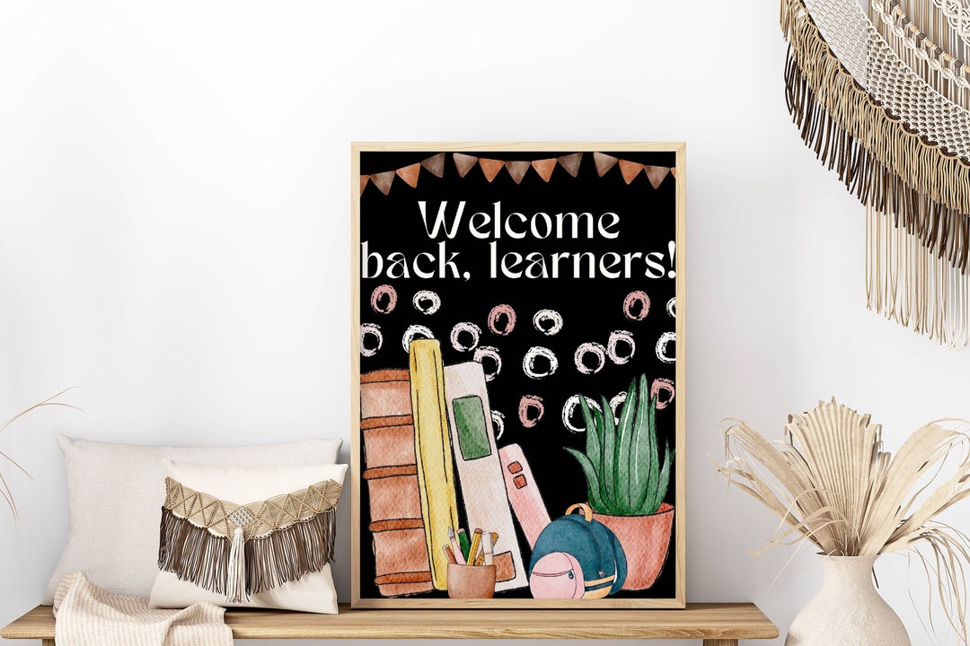 Welcome Back to School Sign Printable INSTANT DIGITAL DOWNLOAD ...