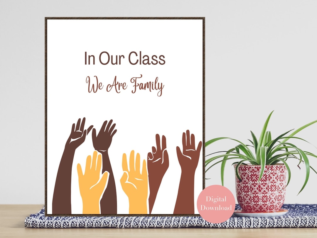 In Our Class We Are Family, Classroom Print, Printable Art, Classroom ...