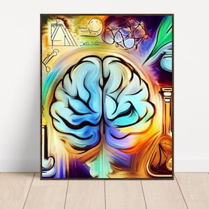 Science Gallery Wall Art Set, Brain, Lungs, Heart, Anatomical Wall Art ...