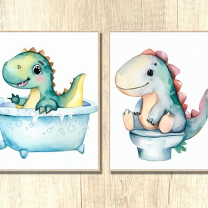 Kids Bathroom Wall Art Set, Kids Bathroom Art, Kids Bathroom Decor ...